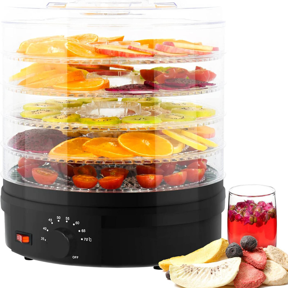 Advwin 5 Trays Food Dehydrator Black - Bunnings Australia