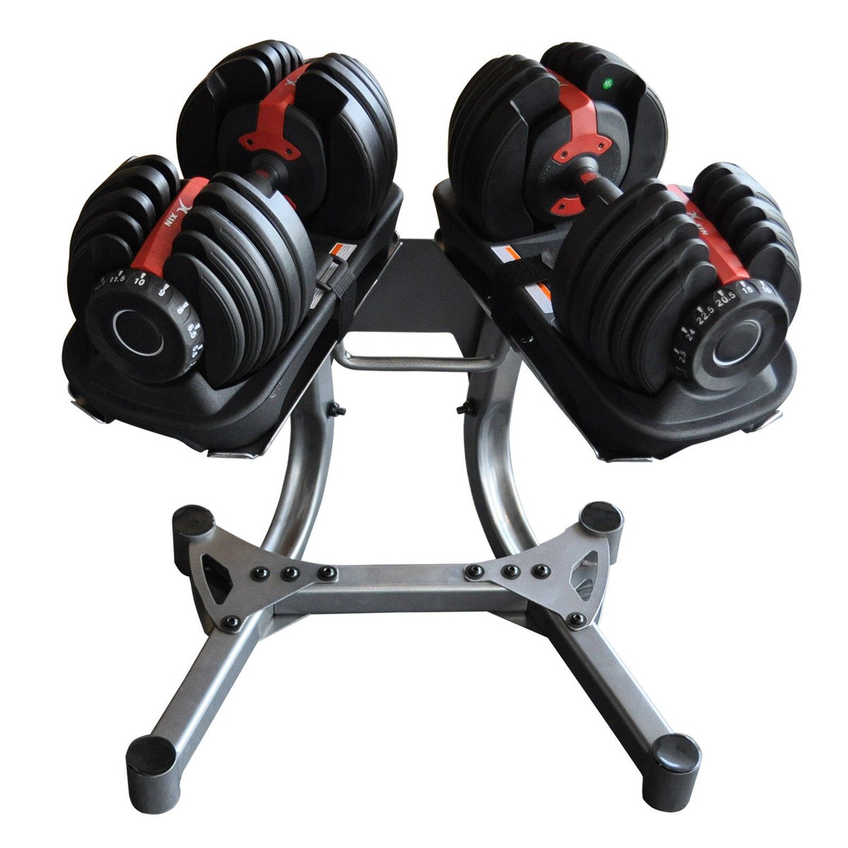 2 Pack of 24kg Smart Adjustable Dumbbell Weight Set With Stand ...