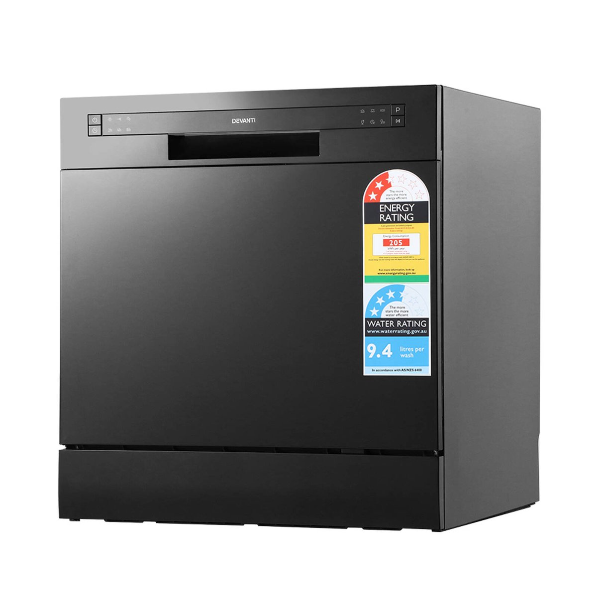 Devanti Benchtop Dishwasher Freestanding 8 Place Black - Bunnings Australia