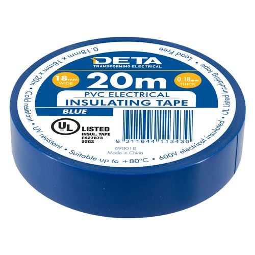 DETA 20m 18mm Blue Insulation PVC Tape - Bunnings Australia