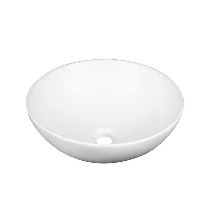 Mondella Round Above Counter Basin - Matte White Rumba - Bunnings Australia