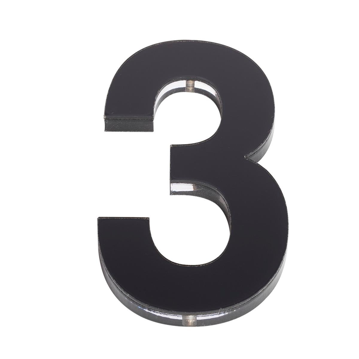 Sandleford 120mm Black Acrylic House Number 3 - Bunnings Australia