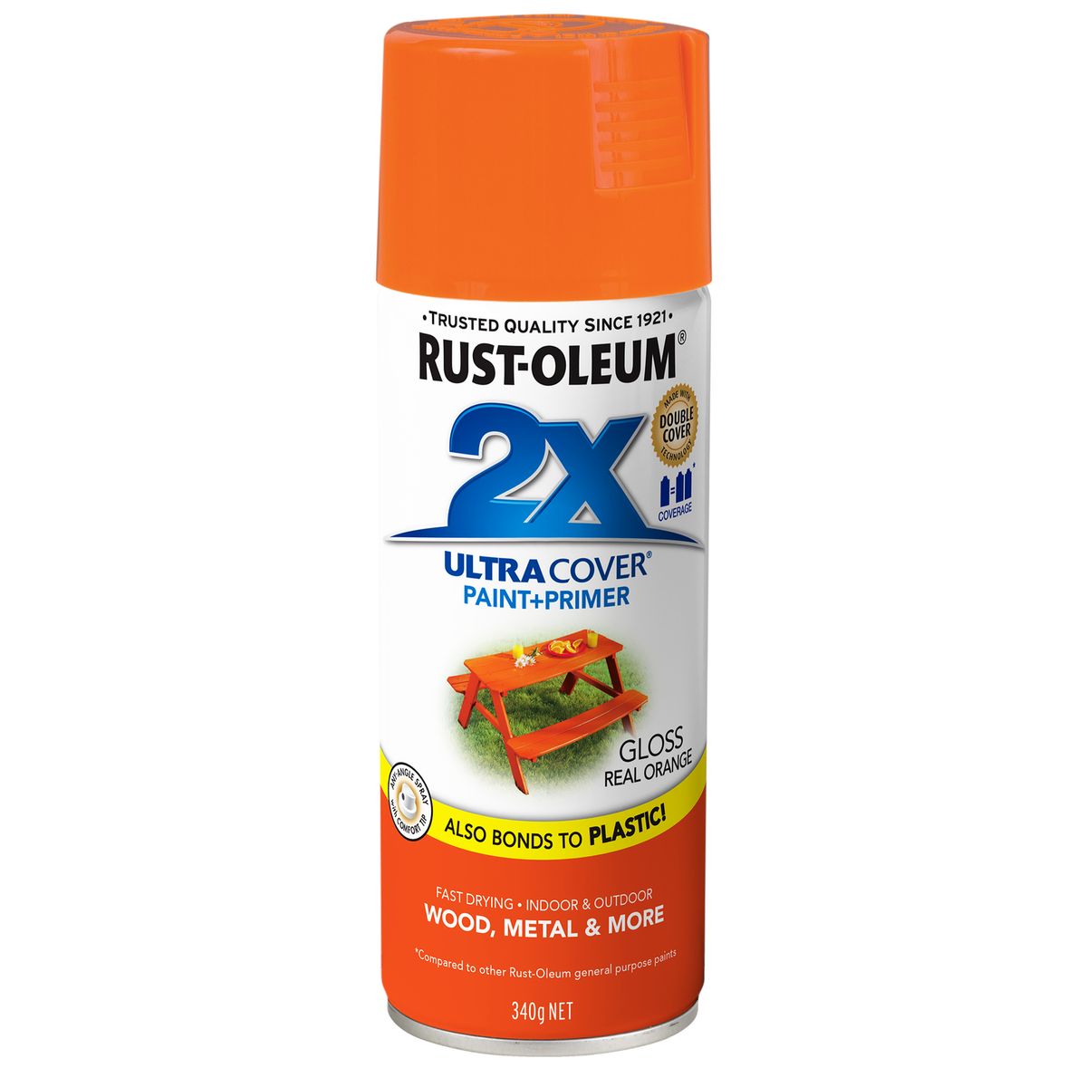 Rust-Oleum 2X Ultra Cover Gloss Real Orange Spray Paint 340g - Bunnings ...