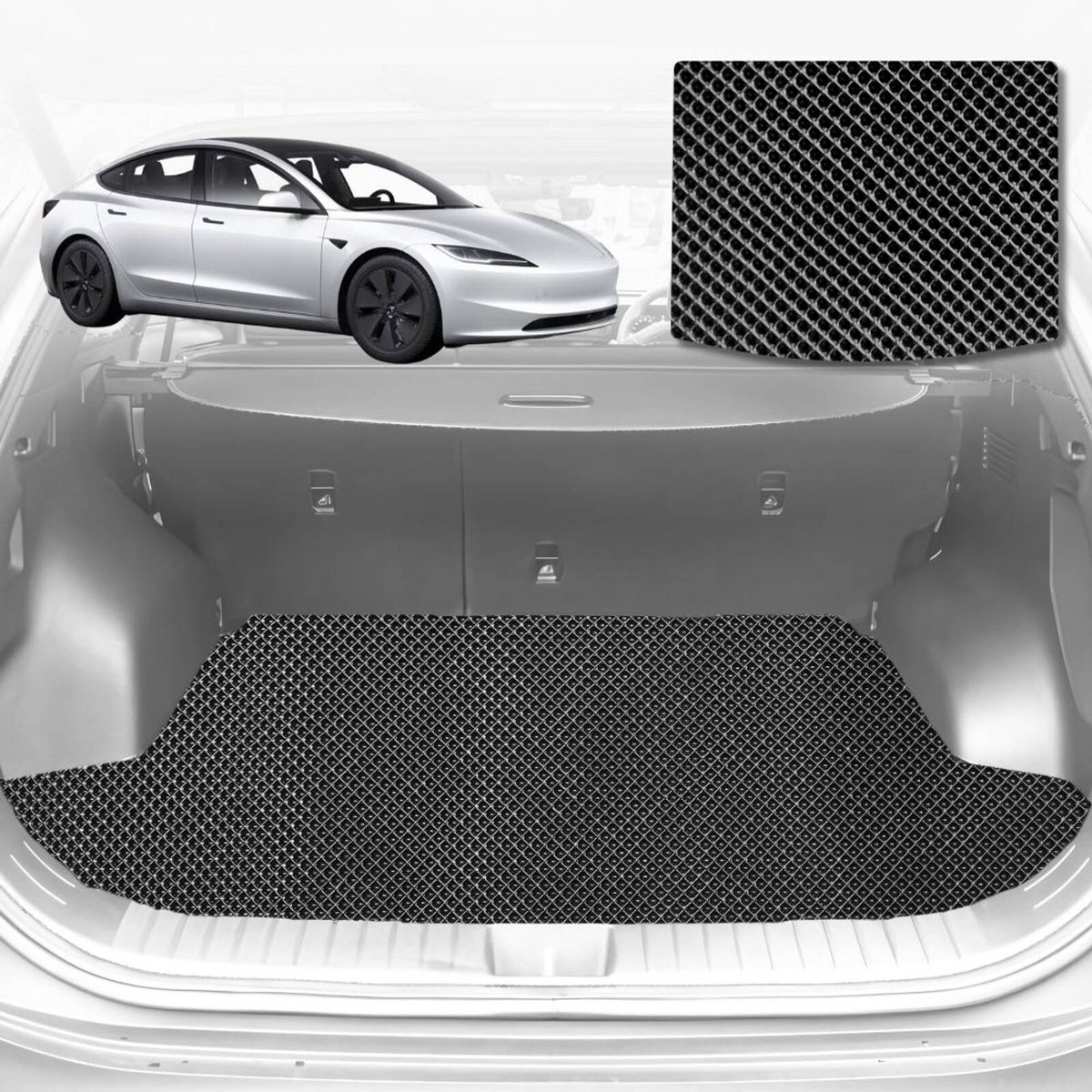 6D Diamond Car Boot Mat for All-new Tesla Model 3 (Highlander)2024 ...
