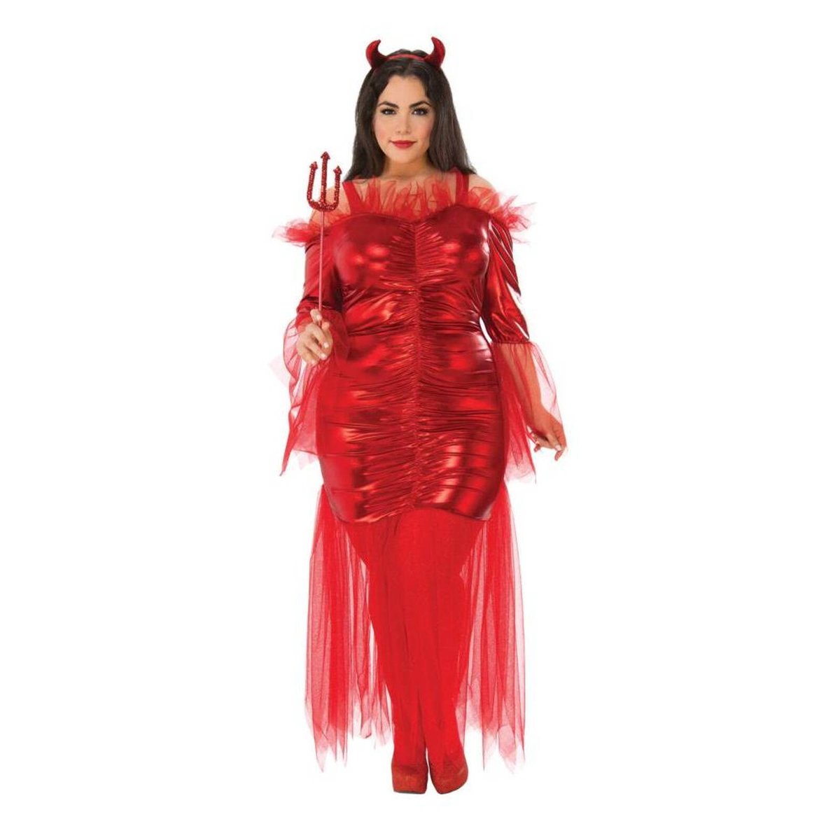 Rubie's Women's Plus Size Devil Halloween Costume with Metallic Dress ...