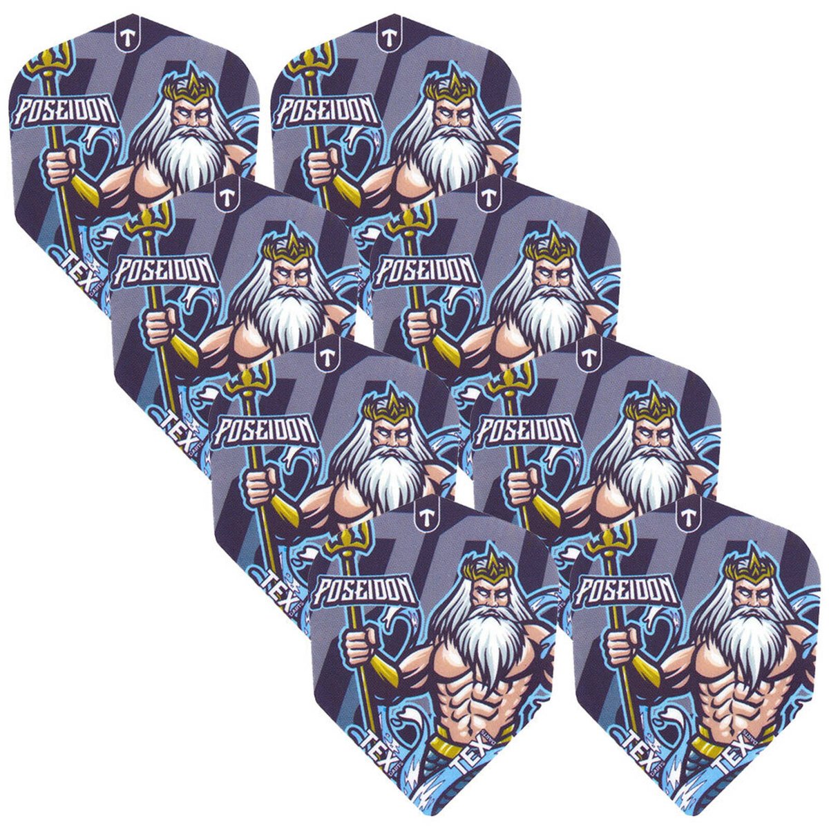 8PK Tex Darts Poseidon Flights Standard Tail/Wing Accessory - Bunnings ...