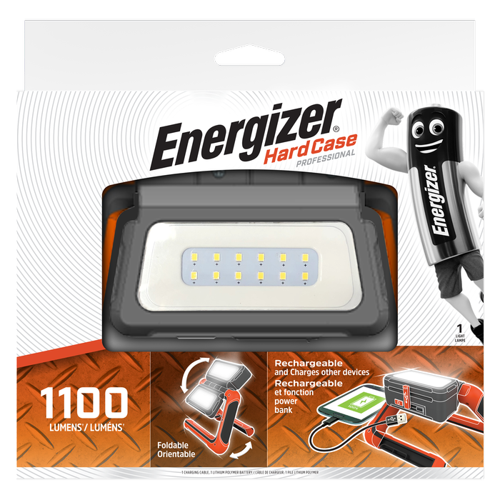 Energizer 1100 Lumen Hard Case Pro Panel Rechargeable Work Light Torch ...