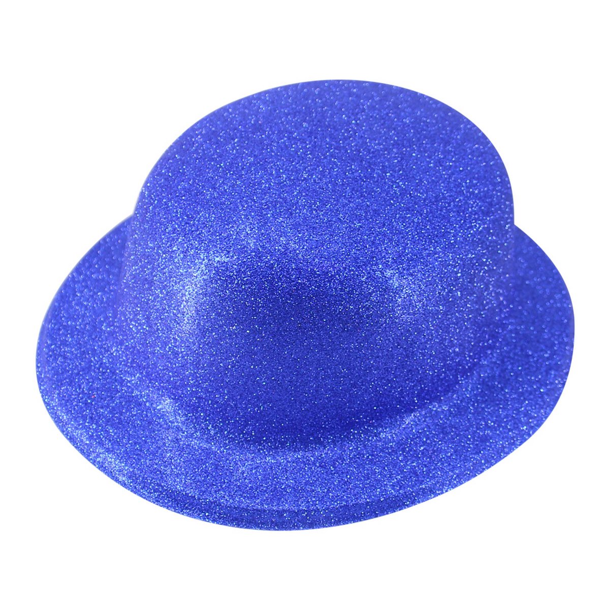 GLITTER BOWLER HAT Fancy Party Plastic Costume Cap Fun Dress Up Sparkle ...