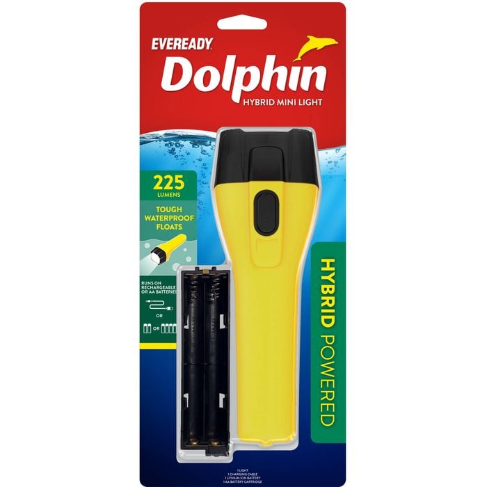 Eveready Dolphin Hybrid Rechargeable Floating LED Flashlight 225 Lumen ...
