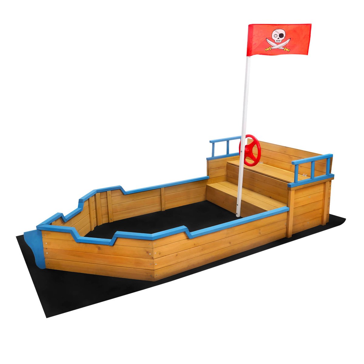 Tubby Wooden Boat Sand Pit Kids Sandpit Outdoor Play Sandbox with ...