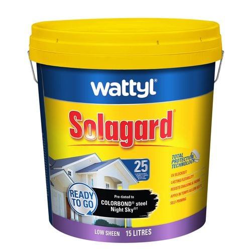 Wattyl Solagard 15L Pre-tinted Night Sky Low Sheen Exterior Paint ...