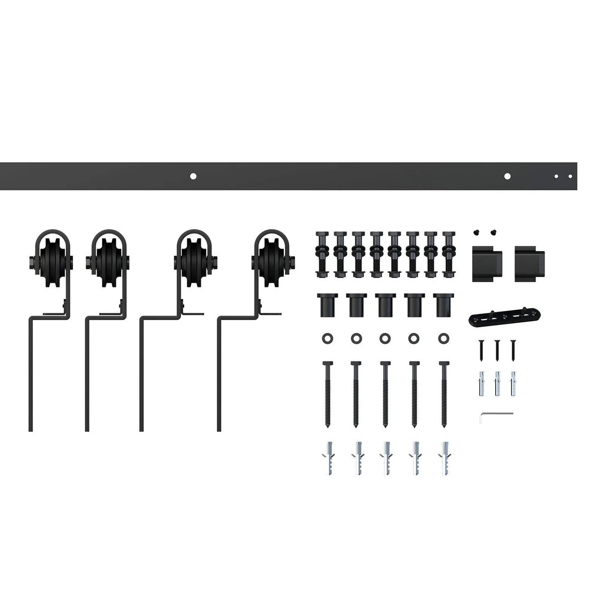 Rolltrak 2000 x 40 x 6mm Bypass Barn Door Track Side Mount Matte Black ...