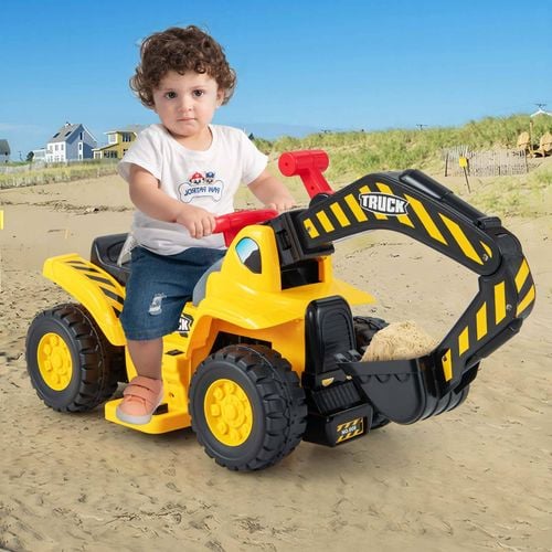 Costway Kids Ride On Excavator Car Electric Diggers w/Hoop,Balls&Horn ...