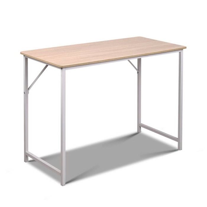 Artiss Soho White Natural Wooden Study Computer Office Desk - Bunnings ...