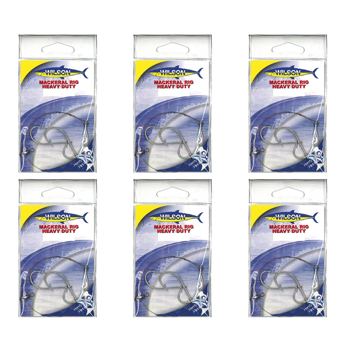 6x Wilson Heavy Duty Mackerel Fishing Rig 3x8/0 Hook-Setup-105lb Wire ...