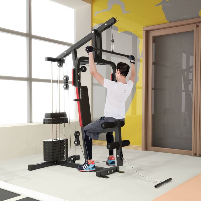 Costway Multi Home Gym Station Cable Machine Strength Fitness ...
