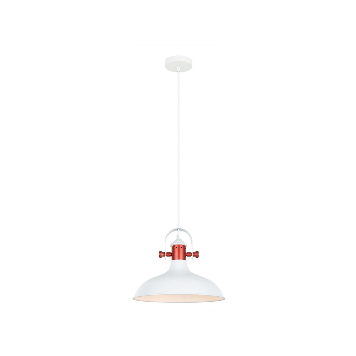 CLA Lighting NARVIK Dome with Copper Highlight Pendant Light - White ...