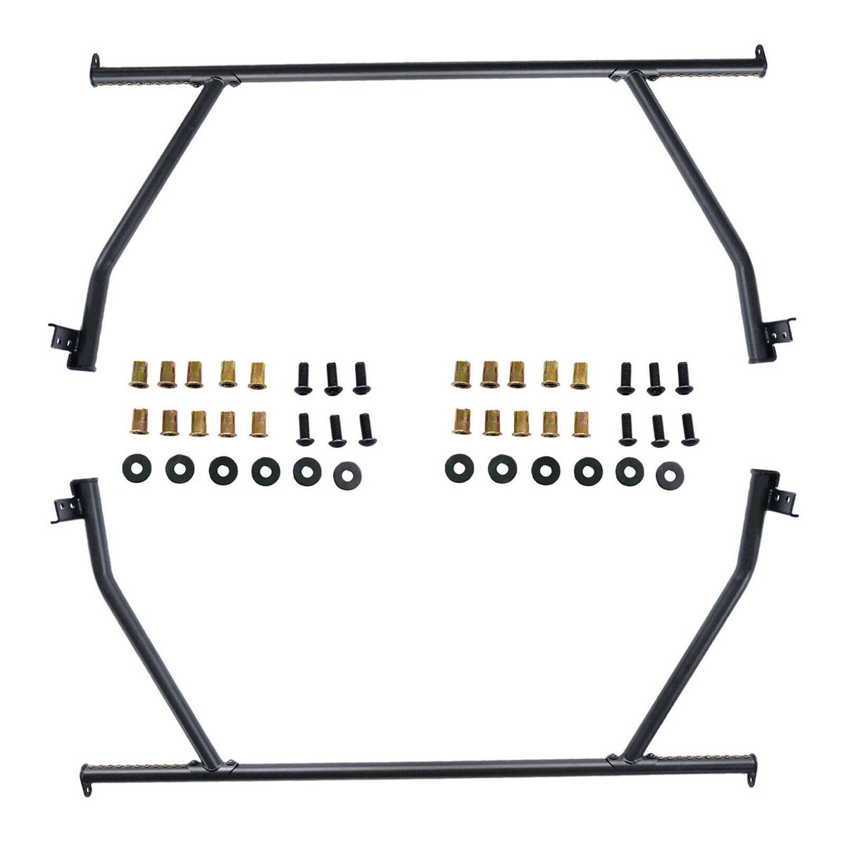 2 Pcs Front & Rear Black Steel Adjustable UTE Tub Ladder Rack Roll Bar ...