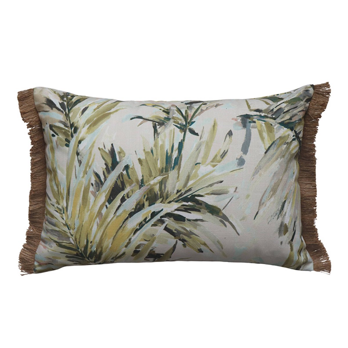 Green Florida Rectangular Linen-Blend Cushion - Bunnings Australia