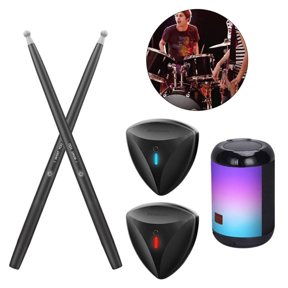 Powerstrike AIR Virtual Electronic Drum Kit - 7-Piece Invisible Digital ...