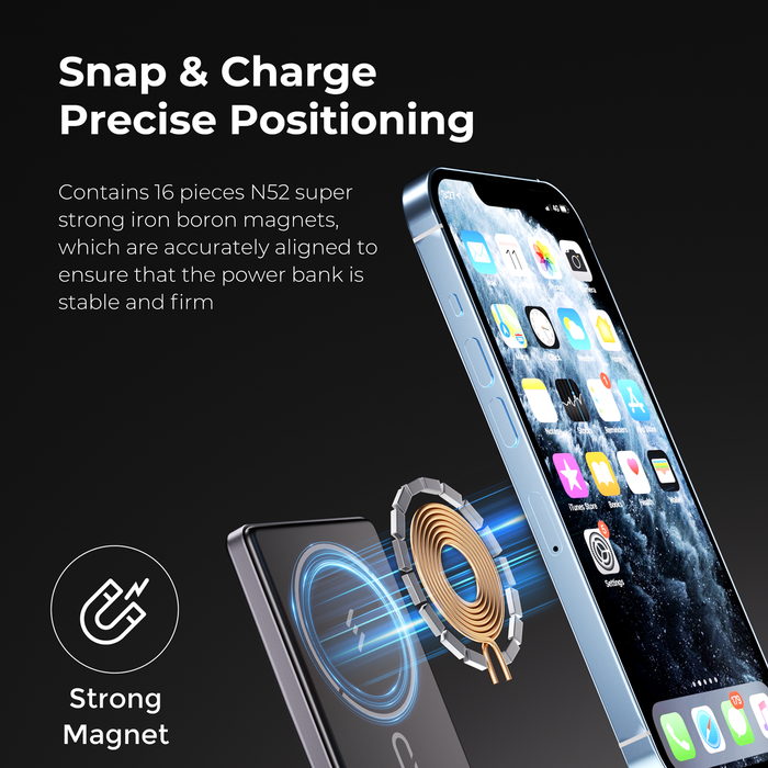 ZLOS Magnetic Wireless Mini Power Bank 5000mAh 15W with Fast Charging ...