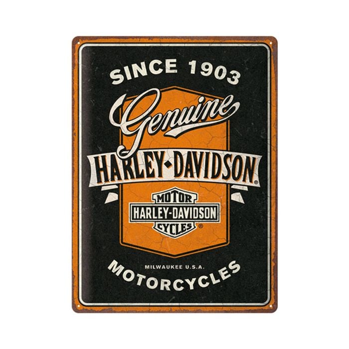 Nostalgic-Art Large Sign Harley-Davidson Genuine Motorcycles Ribbon ...