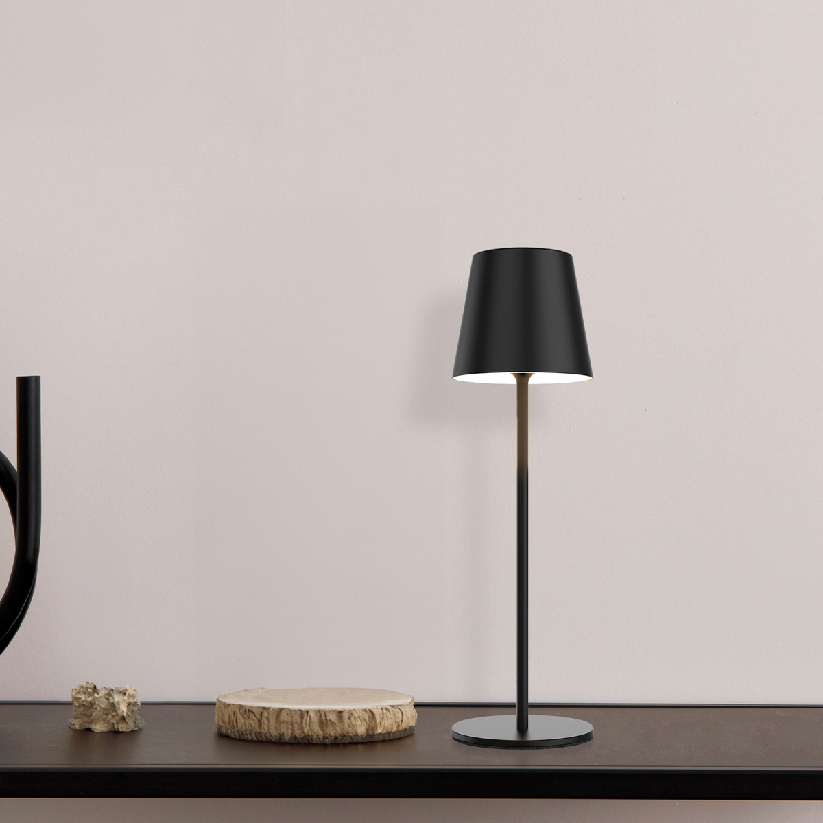 Verve Design Black Akira LED Portable Desk Lamp - Bunnings Australia