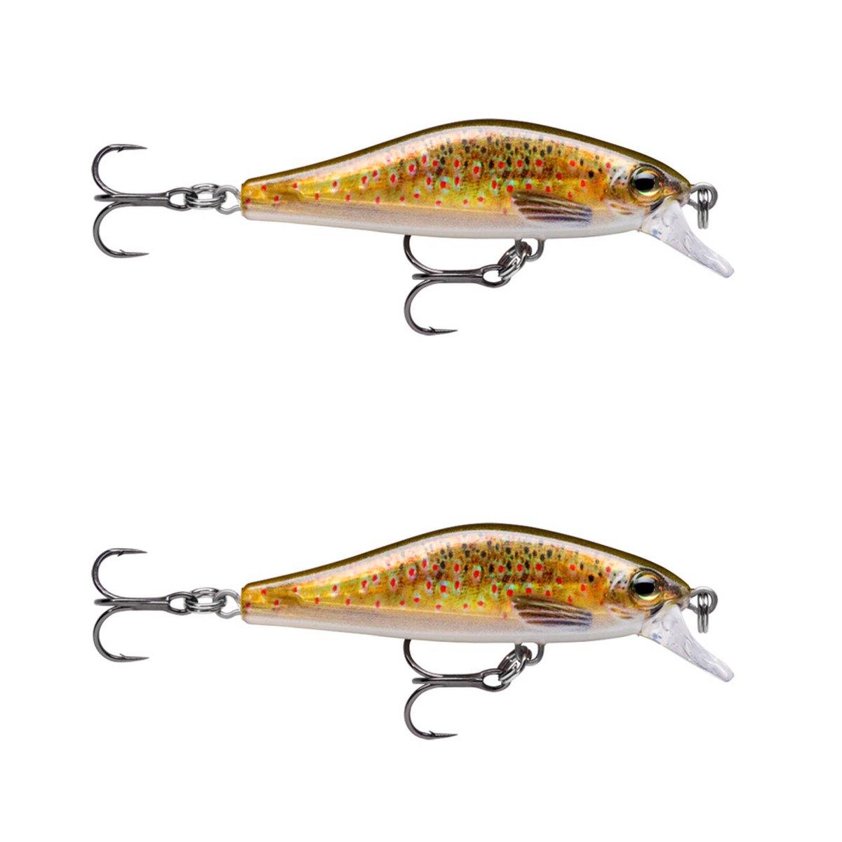 2x Rapala 5cm Shadow Rap Fast Sink Jerkbait/Twitchbait Fish Lures - Brown Trout - Bunnings Australia
