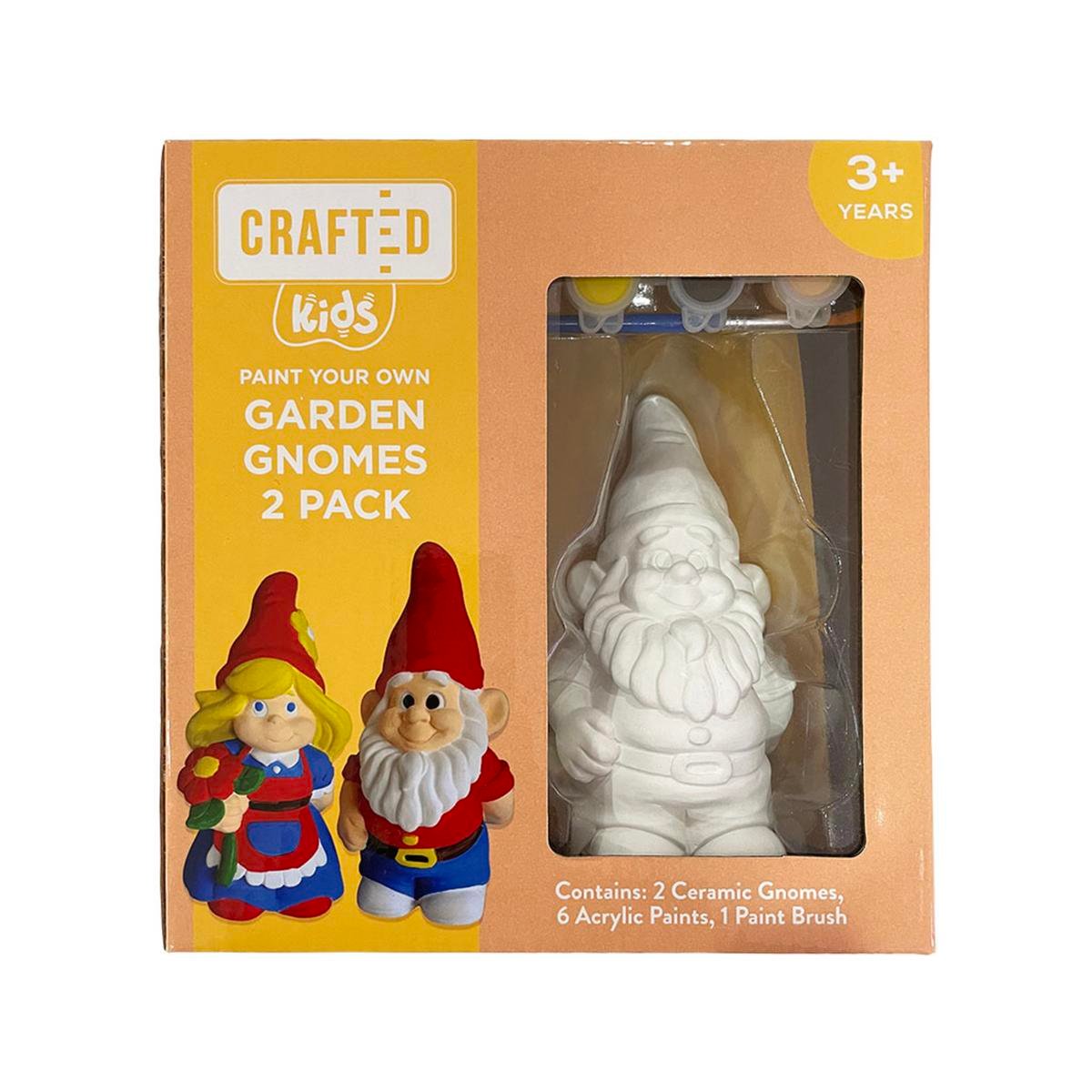 Crafted Paint Your Own Garden Gnome - 2 Pack - Bunnings New Zealand