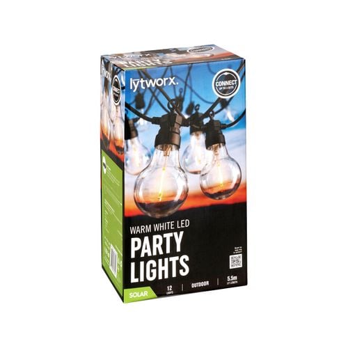 Lytworx Solar Connectable 12 Warm White Party Lights - Bunnings New Zealand
