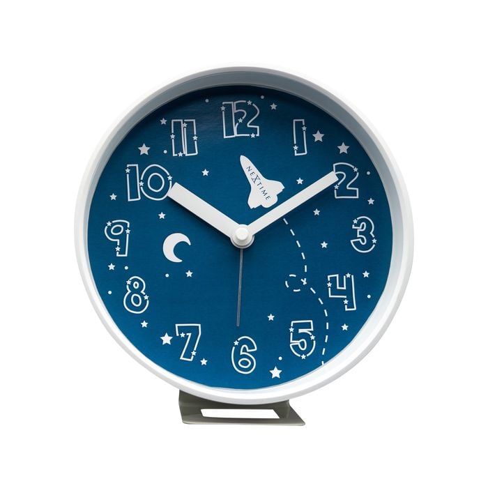 NeXtime Rocket Alarm Clock Blue with Night Light 12.5 x 13 x 5.5cm ...