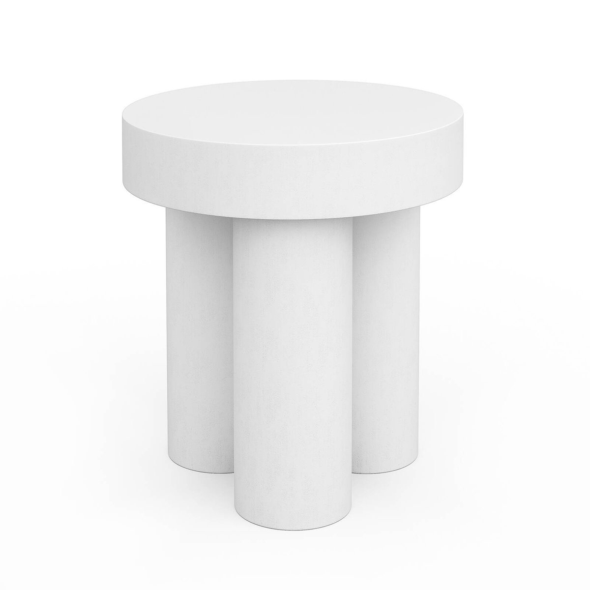 Colum 50cm White Round Indoor Outdoor Concrete Side Table - Bunnings ...