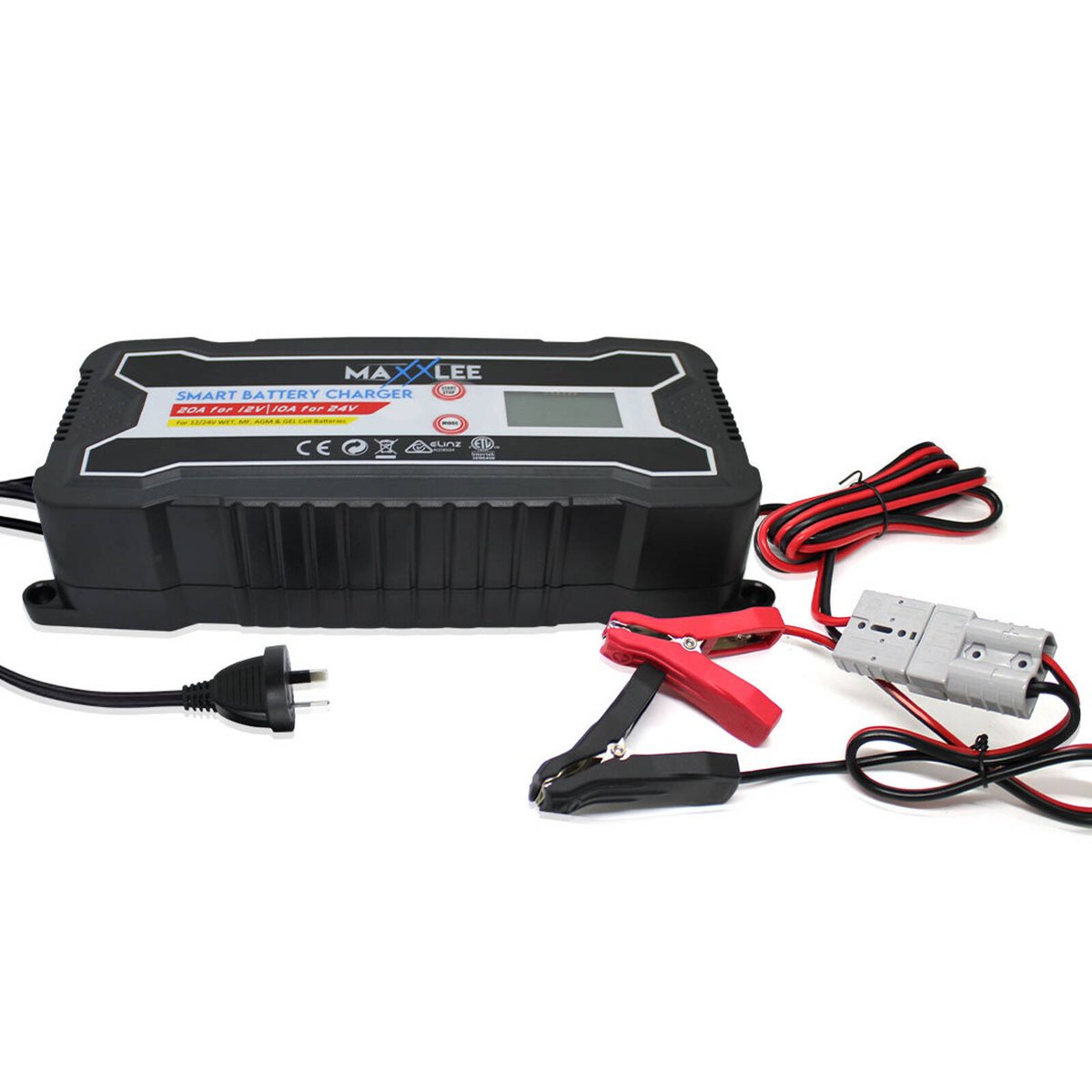 Maxxlee 20A 12V 24V Smart Automatic 8 Stage Fast Battery Charger SLA ...