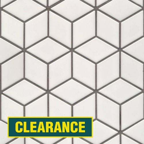 Johnson Tiles 305 x 266mm White Gloss Diamond Mosaic - Each - Bunnings ...