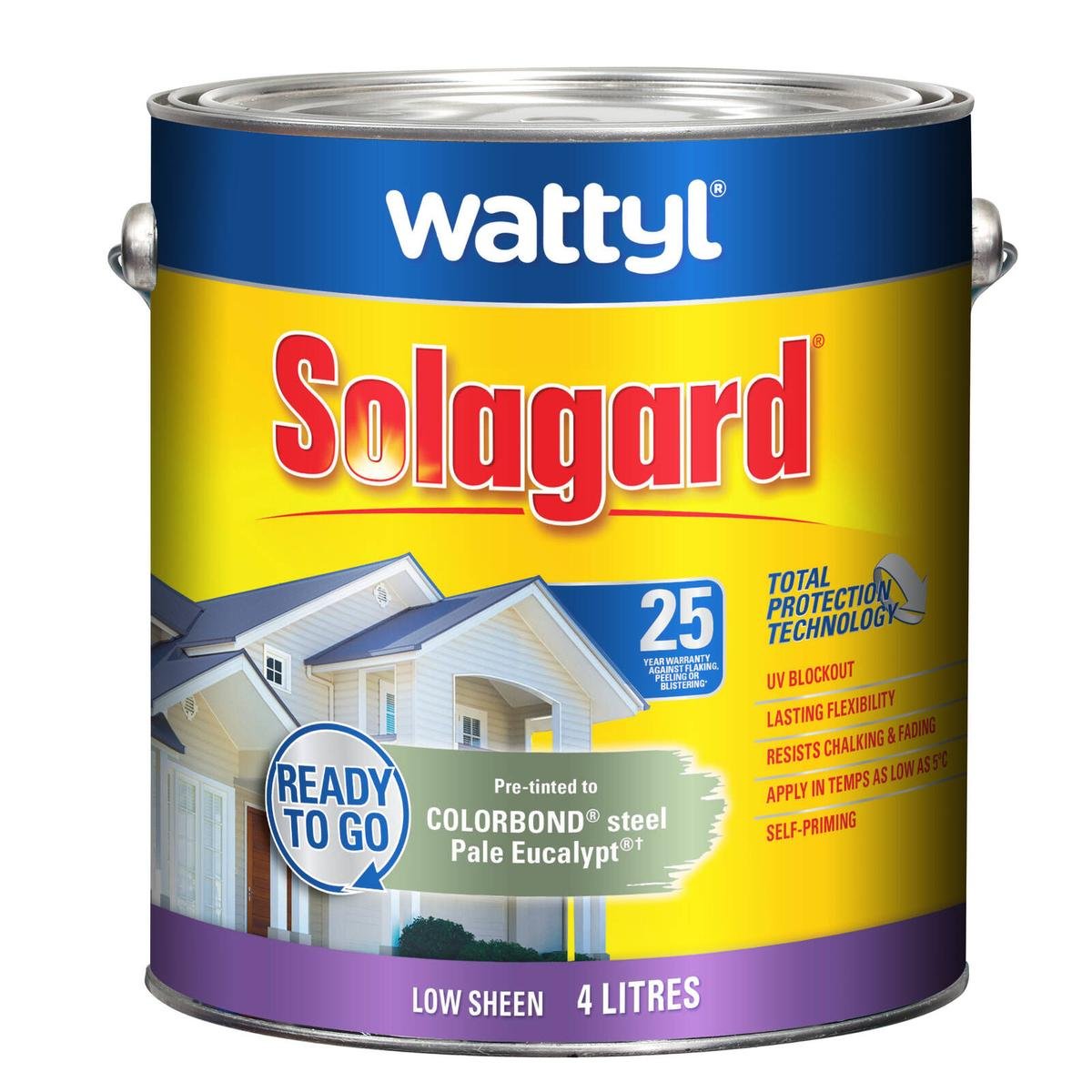 Wattyl Solagard 4L Pre-tinted Pale Eucalypt Low Sheen Exterior Paint ...