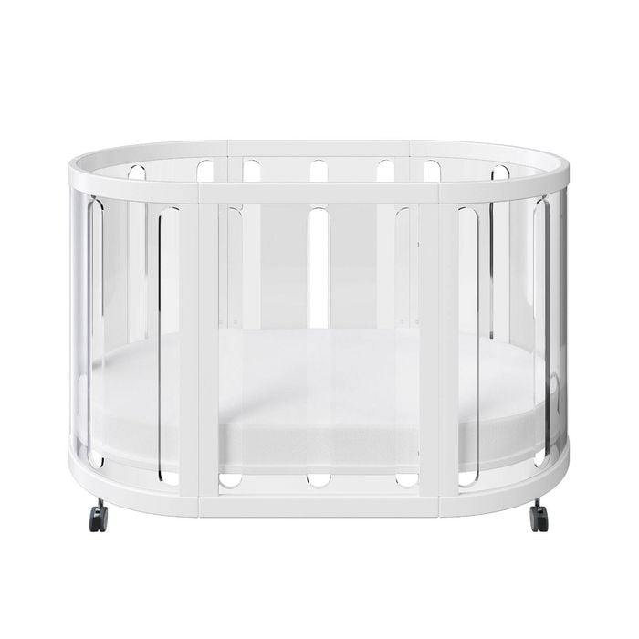 Babyhood Kaylula Sova Cot Clear & Mattress - White - Bunnings Australia