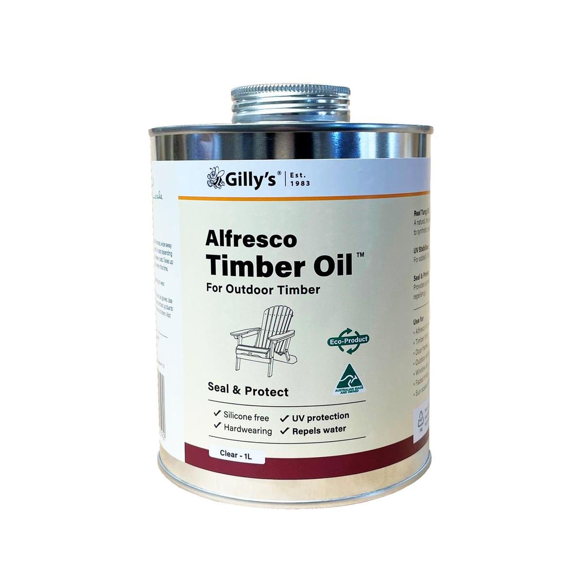 Gilly's 1L Outdoor Furniture Alfresco Timber Oil - Bunnings Australia