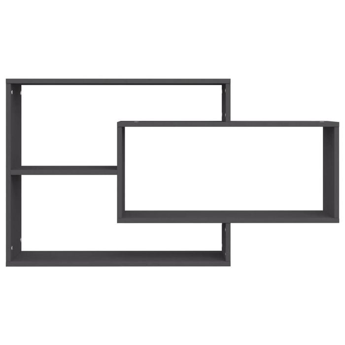 vidaXL Wall Shelves Grey Engineered Wood Floating Storage Display Rack ...