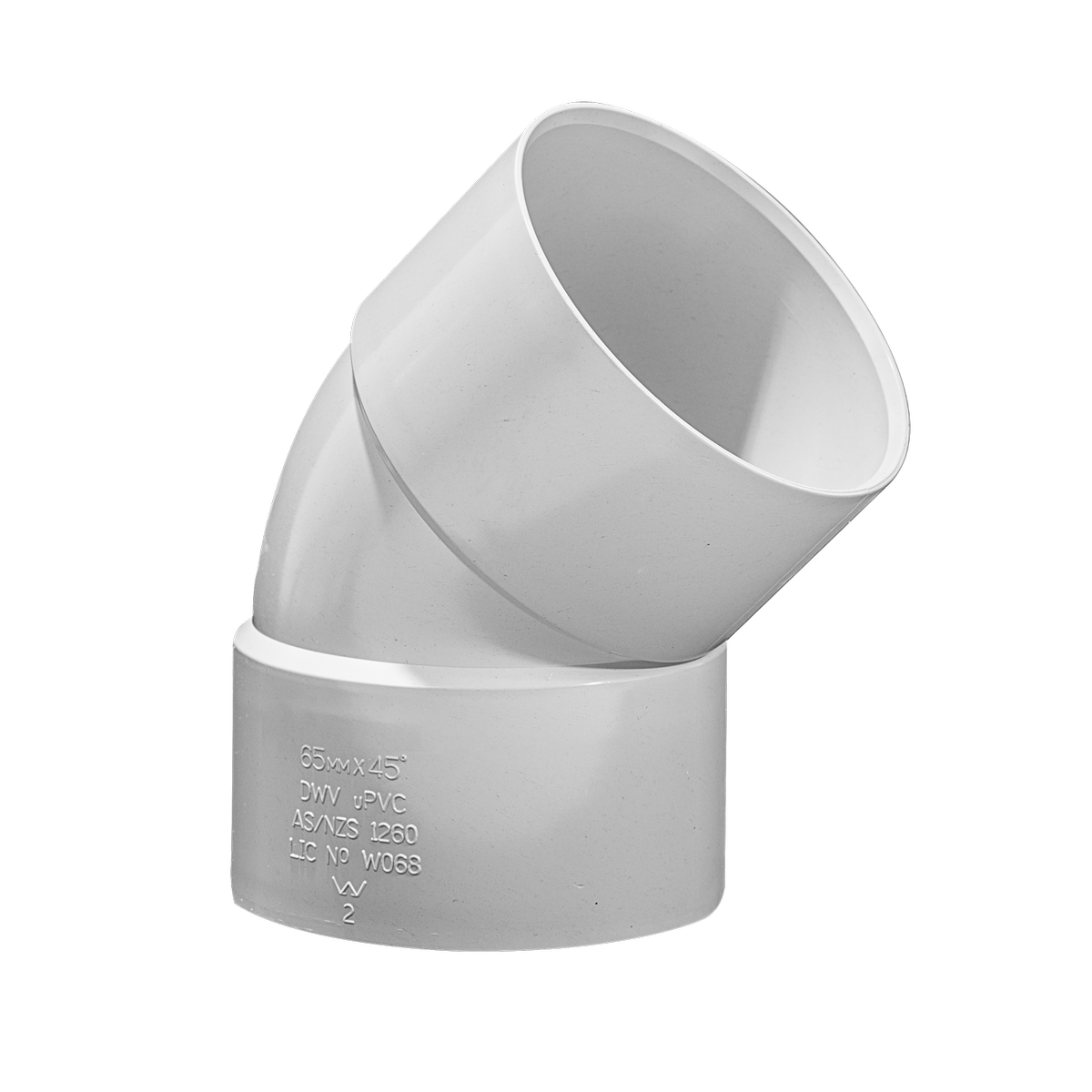 Holman 65mm 45° Female and Female PVC DWV Bend - Bunnings New Zealand
