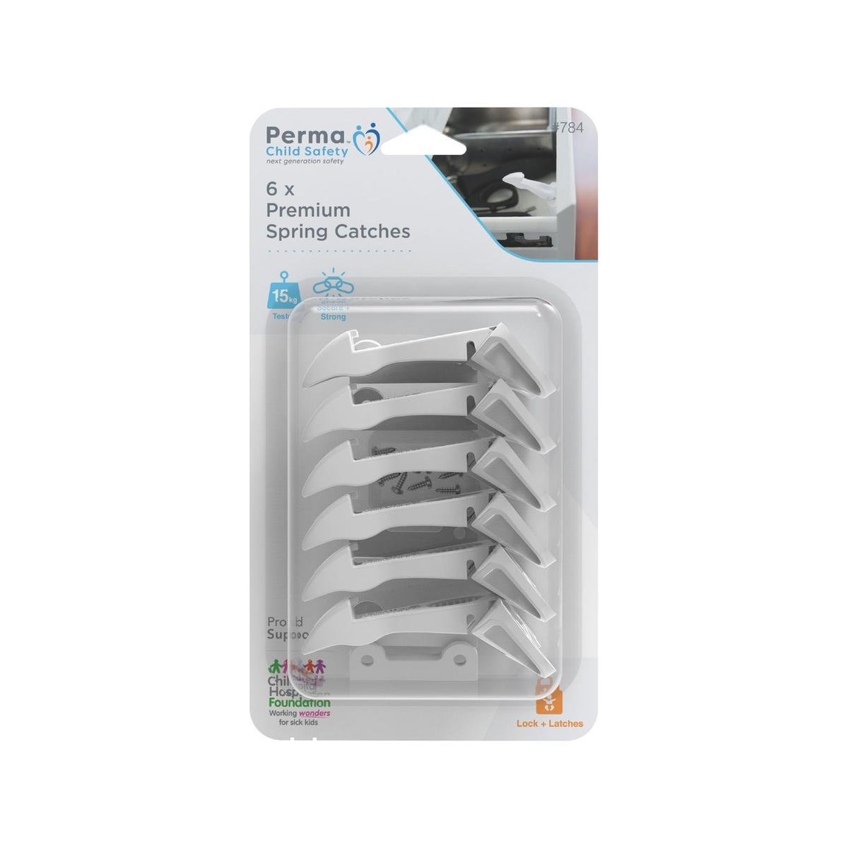 Perma Child Safety Premium Spring Latches - 6 Pack - Bunnings Australia