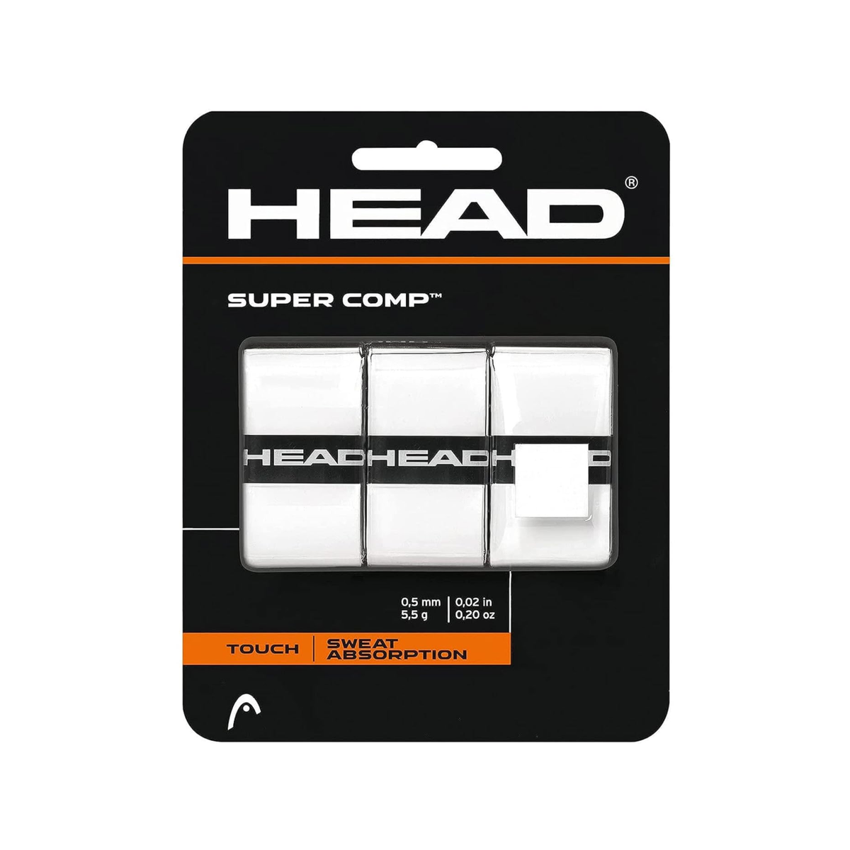 Head Super Comp Overgrip | Pack of 3 | Black | Material: Polyurethane ...