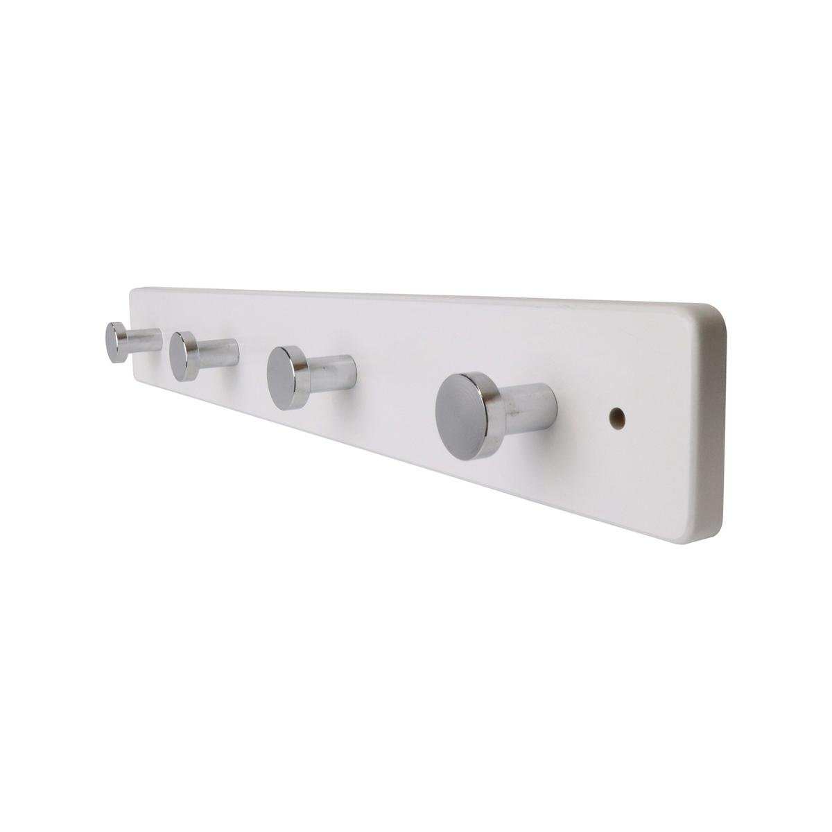 Adoored 4 Chrome Hook White Board Deco Hook Rack - Bunnings Australia