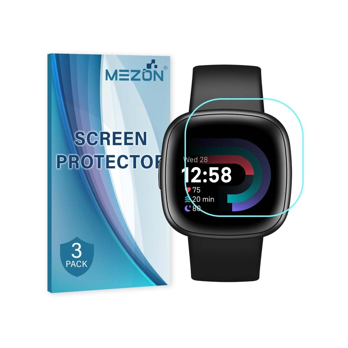 3 Pack MEZON Fitbit Versa 4 Ultra Clear TPU Film Screen Protectors ...
