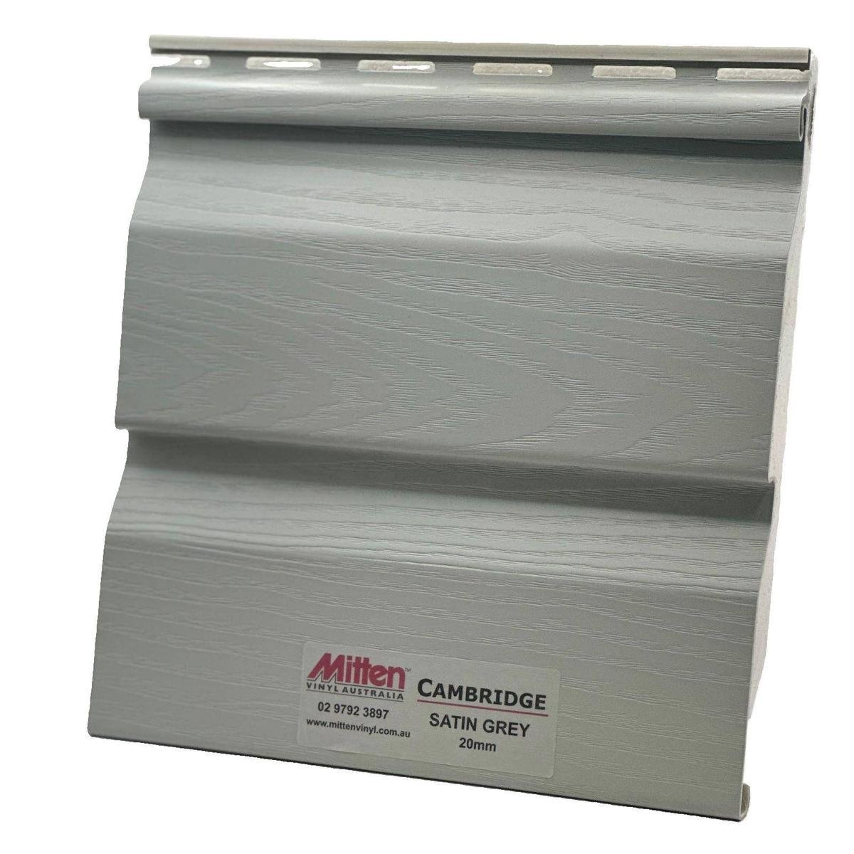 Mitten Vinyl Australia 8m x 20mm Satin Grey Cambridge Vinyl Cladding ...