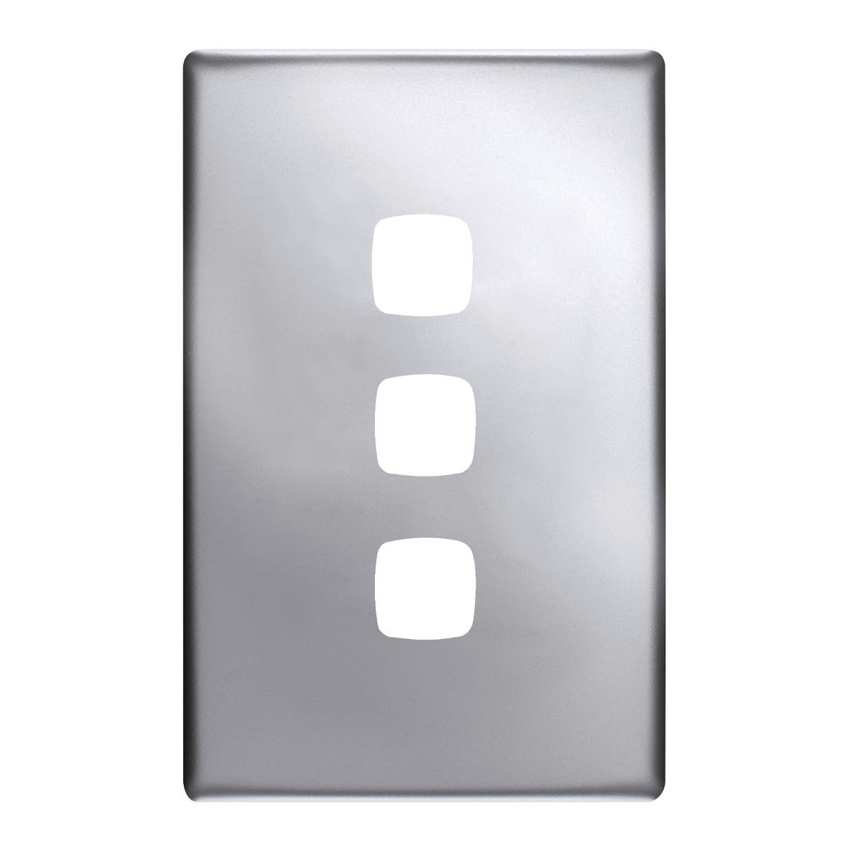 HPM LINEA 3 Gang Coverplate - Matt Silver - Bunnings Australia