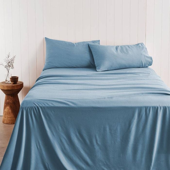 Adorn Living Bamboo Blend Sheet Set - Dusty Blue - Queen - Bunnings ...