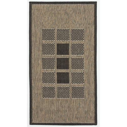 Hufflett 80 x 150cm Grey Windows Ceduna Polypropylene Flat Weave Rug ...