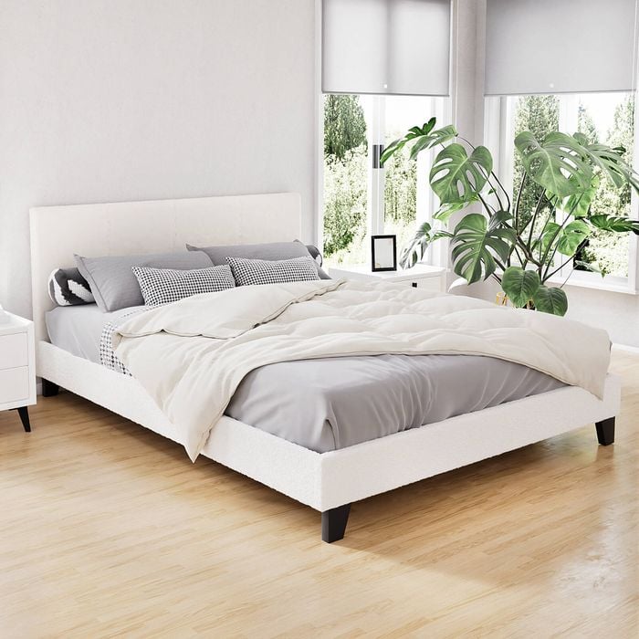 Artiss Boucle Bed Frame Queen Beds Base - Bunnings Australia