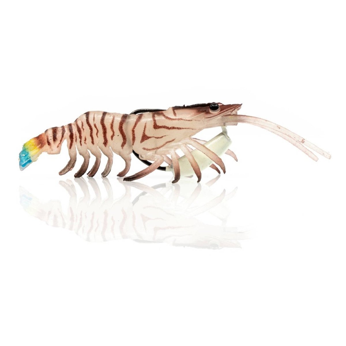 2 Pack of Chasebaits 65mm Flick Prawn Jnr Softbody Lure - Tiger Prawn ...