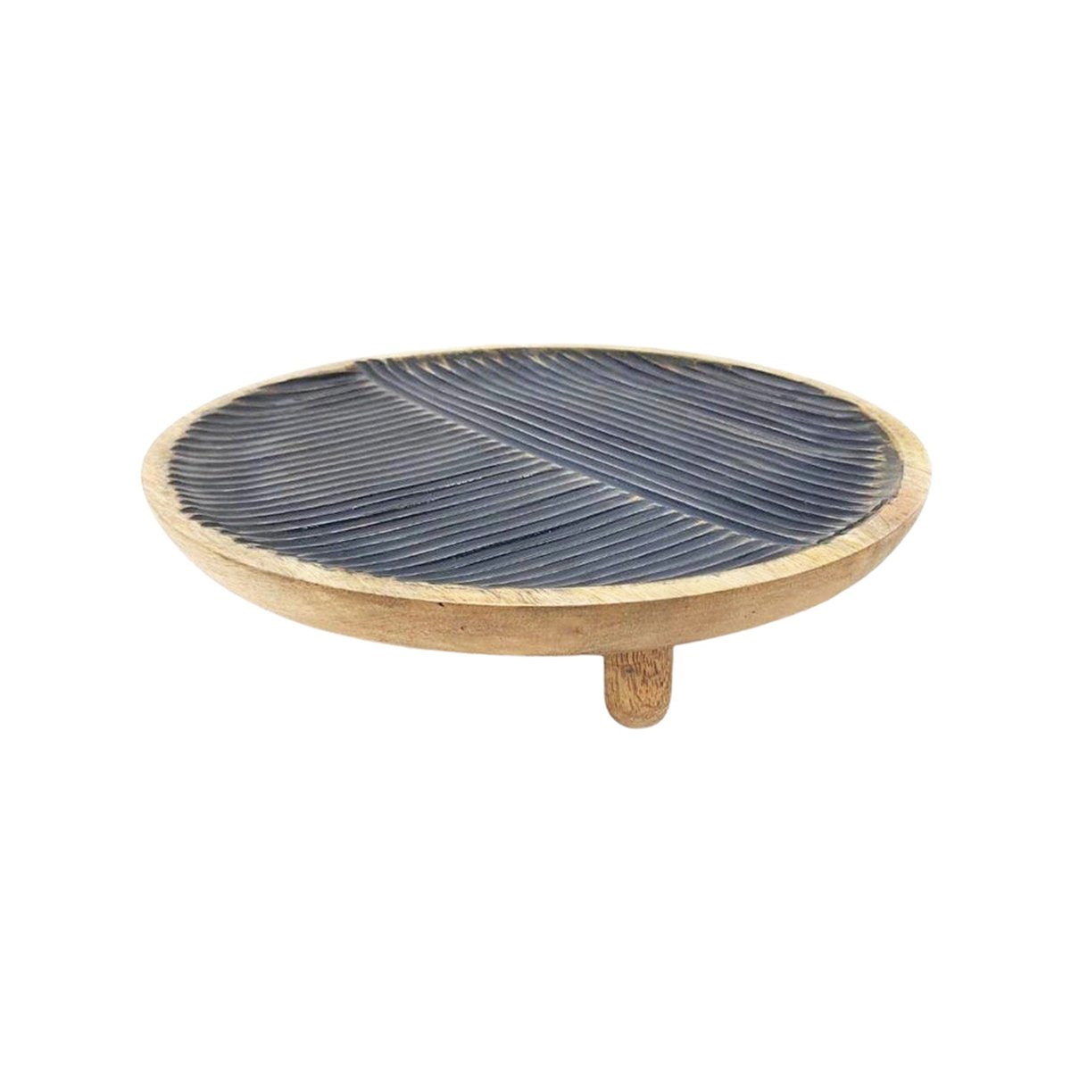 Urban 35cm Ripple Mango Wood Platter Home/kitchen Plate - Natural/blue ...